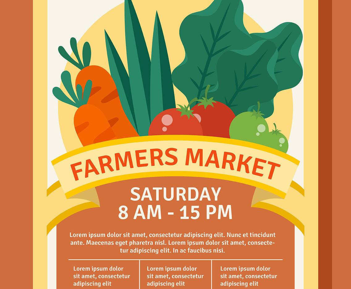 Flyer Design Farmers Market Vector Art & Graphics | freevector.com