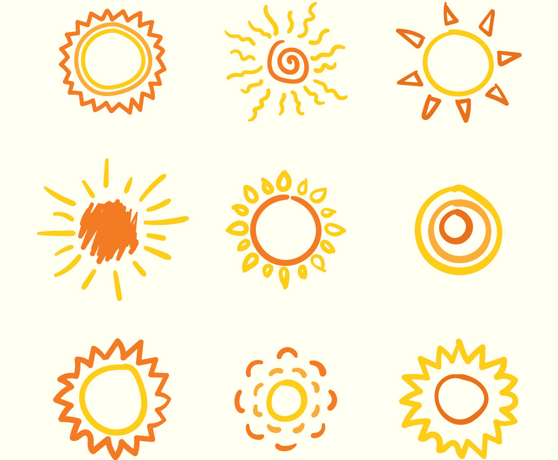 Sun Clipart Set Vector Art & Graphics | freevector.com