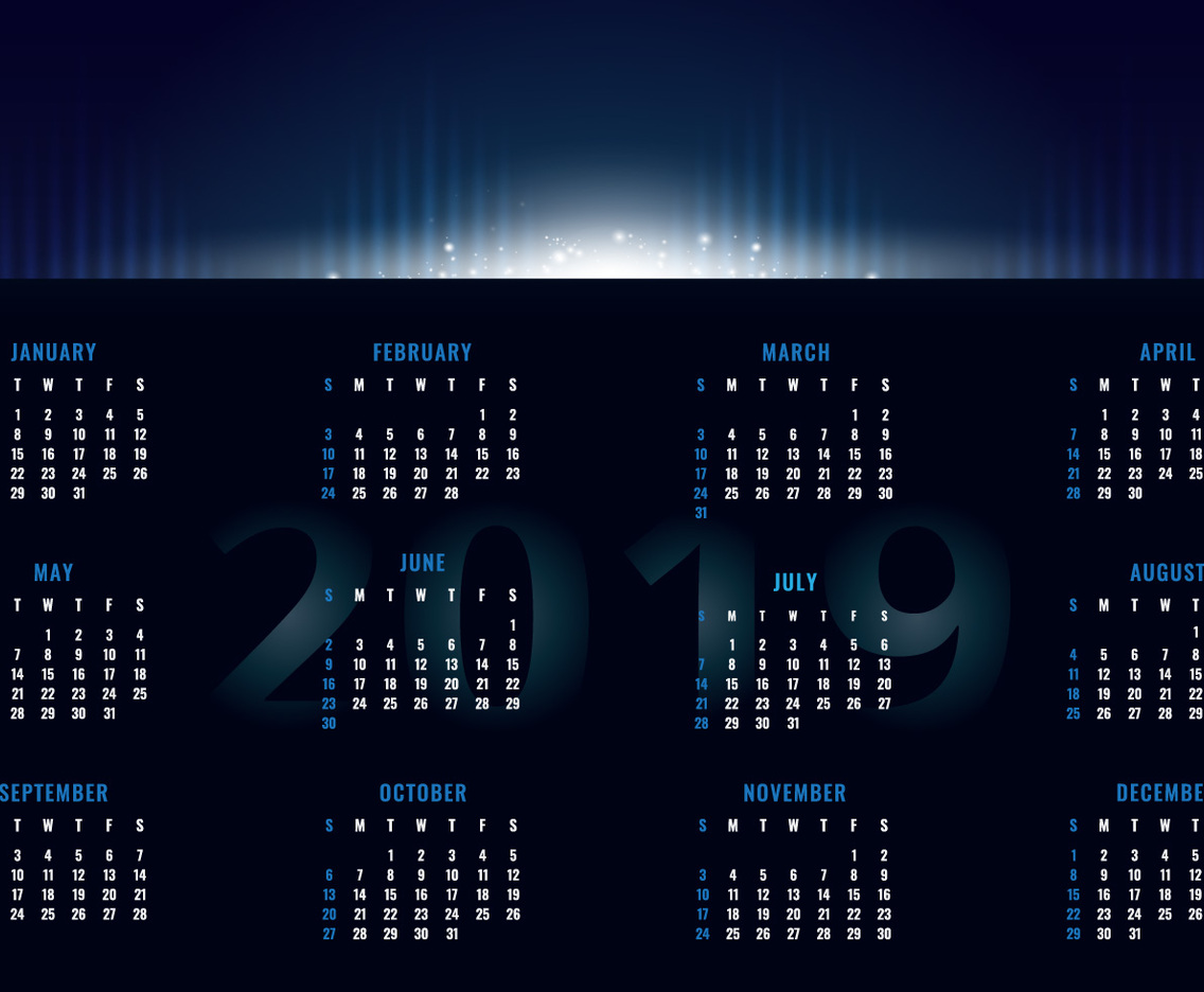 2019 Printable Calendar Vector Art & Graphics | freevector.com