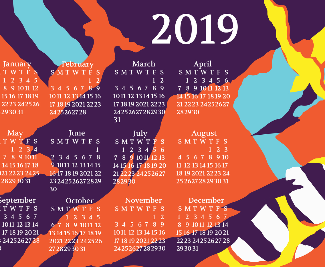 2019 Printable Calendar Vector Art & Graphics | freevector.com