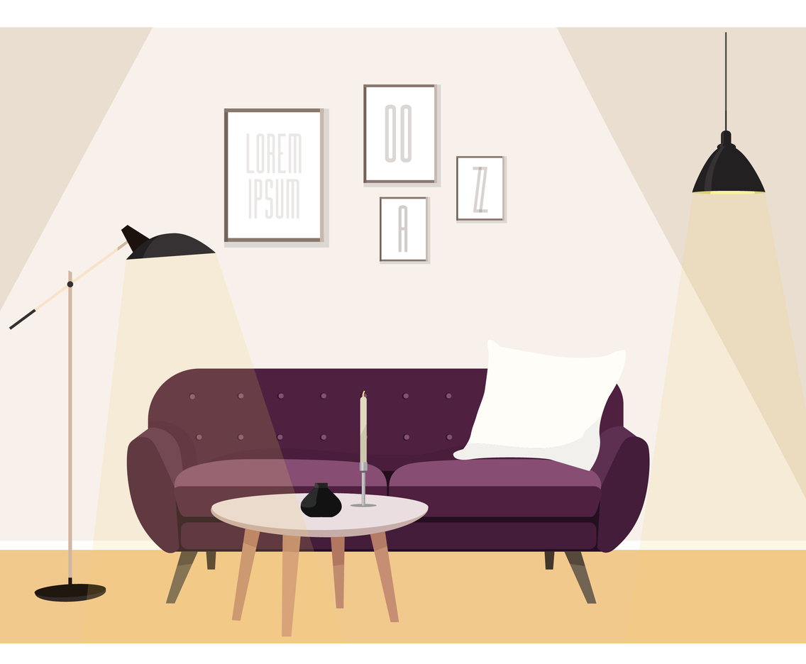 Vector Livingroom Illustration Vector Art & Graphics | freevector.com