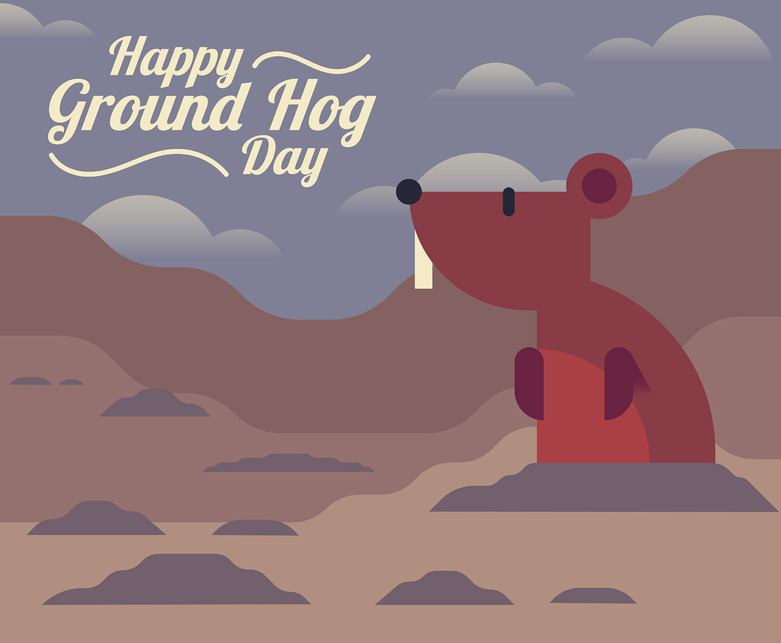 Ground Hog Day Illustration Vector Art & Graphics | freevector.com