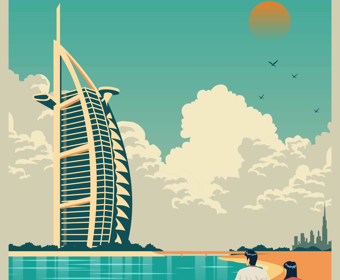Dubai Landmarks Vector Art & Graphics | freevector.com
