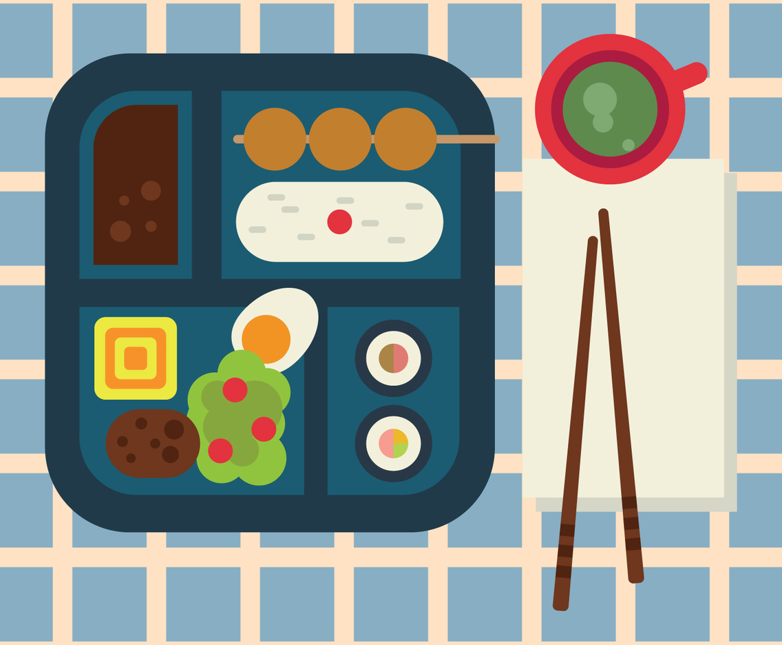 Flat Bento Box For One Vector Art & Graphics | freevector.com