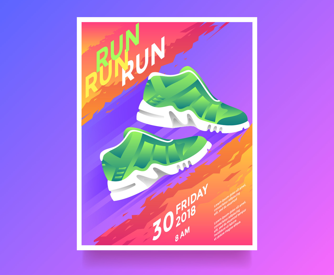 Run Run Run Health Lifestyle Flyer Vector Vector Art & Graphics ...