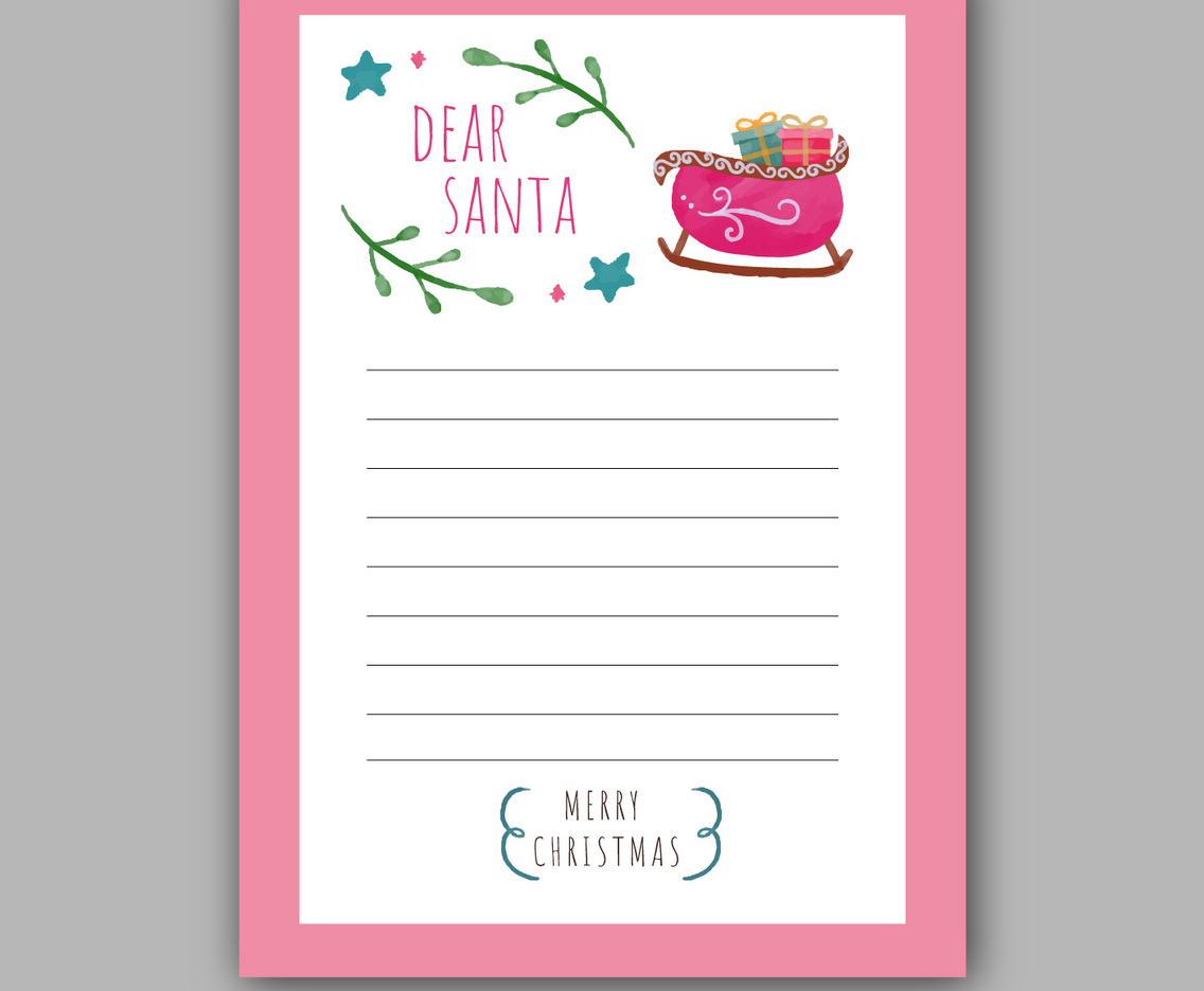 Cute Christmas Card To Santa Vector Art & Graphics | freevector.com