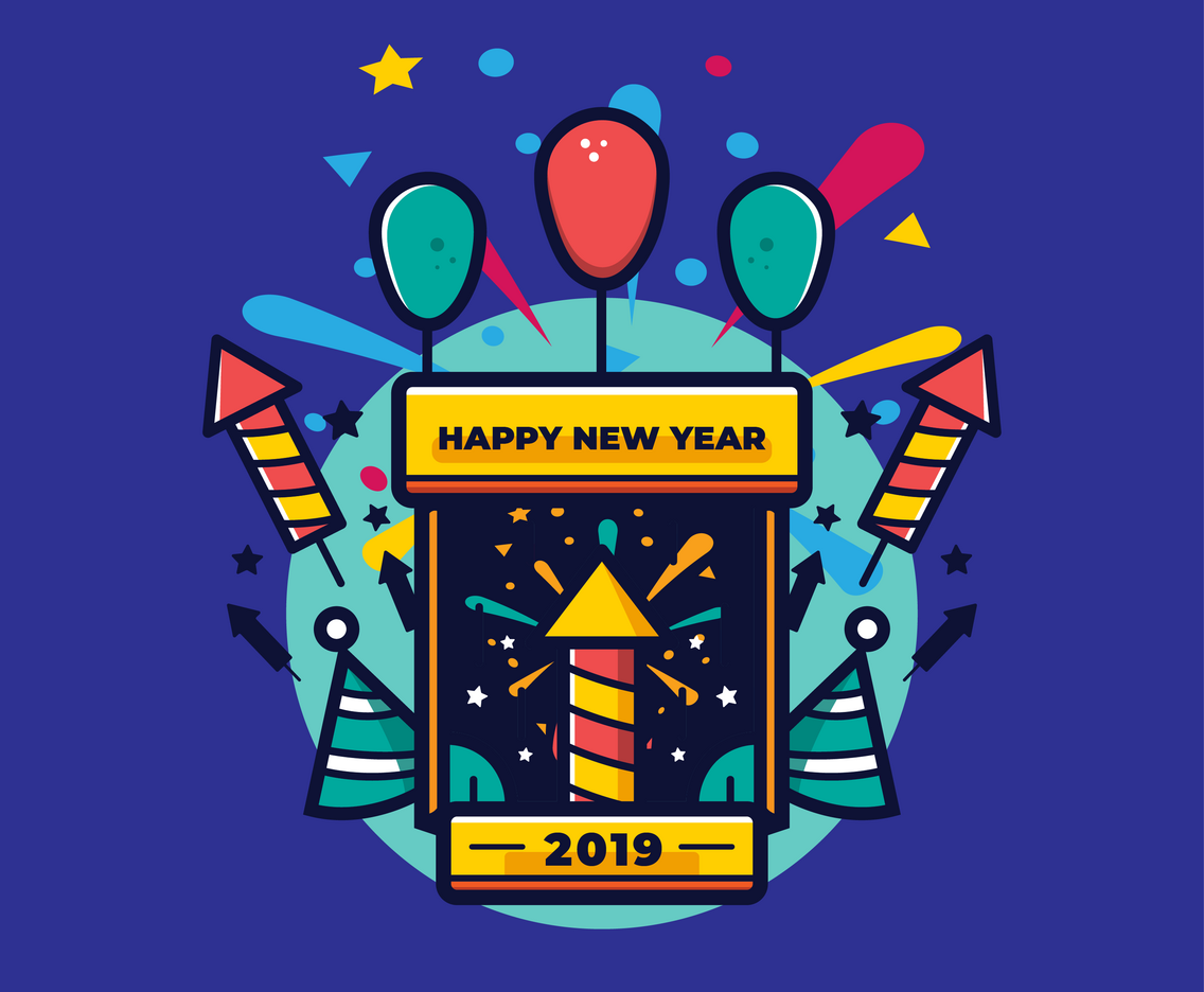 Happy New Year Vector Vector Art & Graphics | freevector.com
