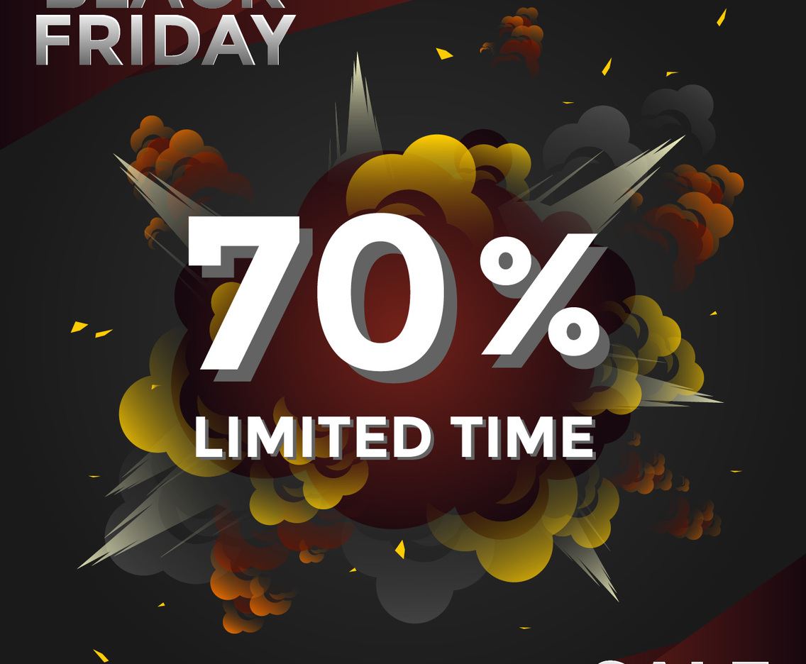 Explosion Black Friday Limited T Ime Media Post Vector Vector Art ...