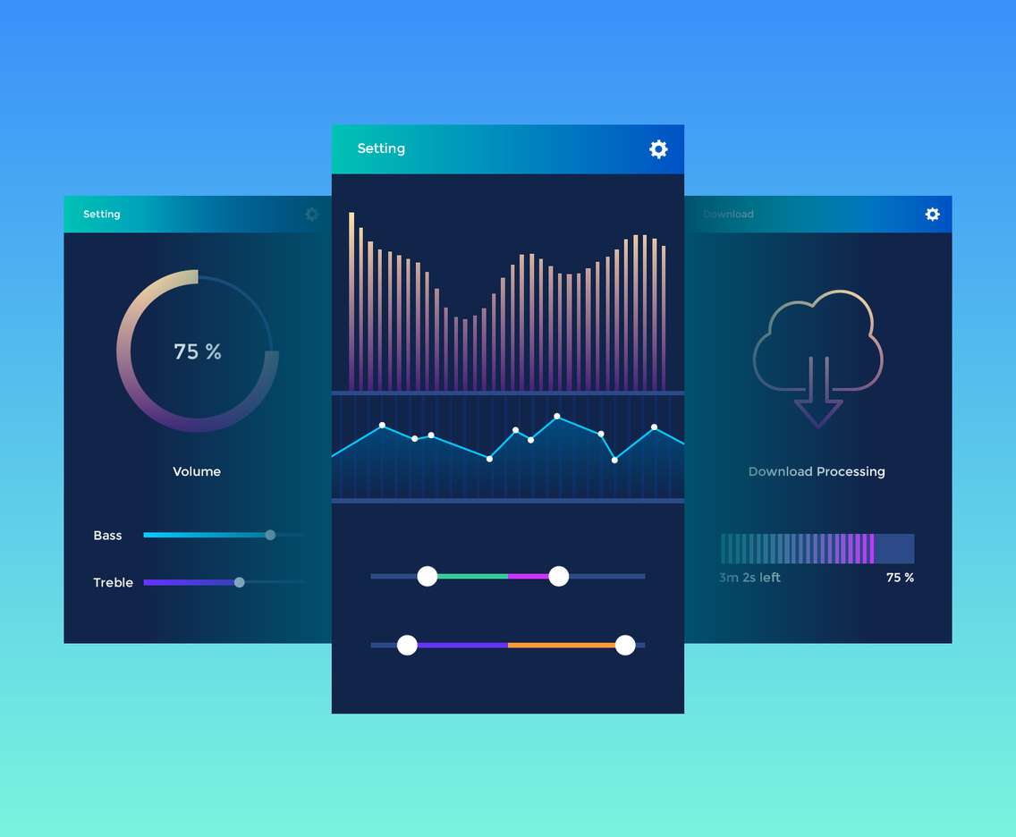 Setting Diagram Charts Ui Kit Vector Vector Art & Graphics | freevector.com
