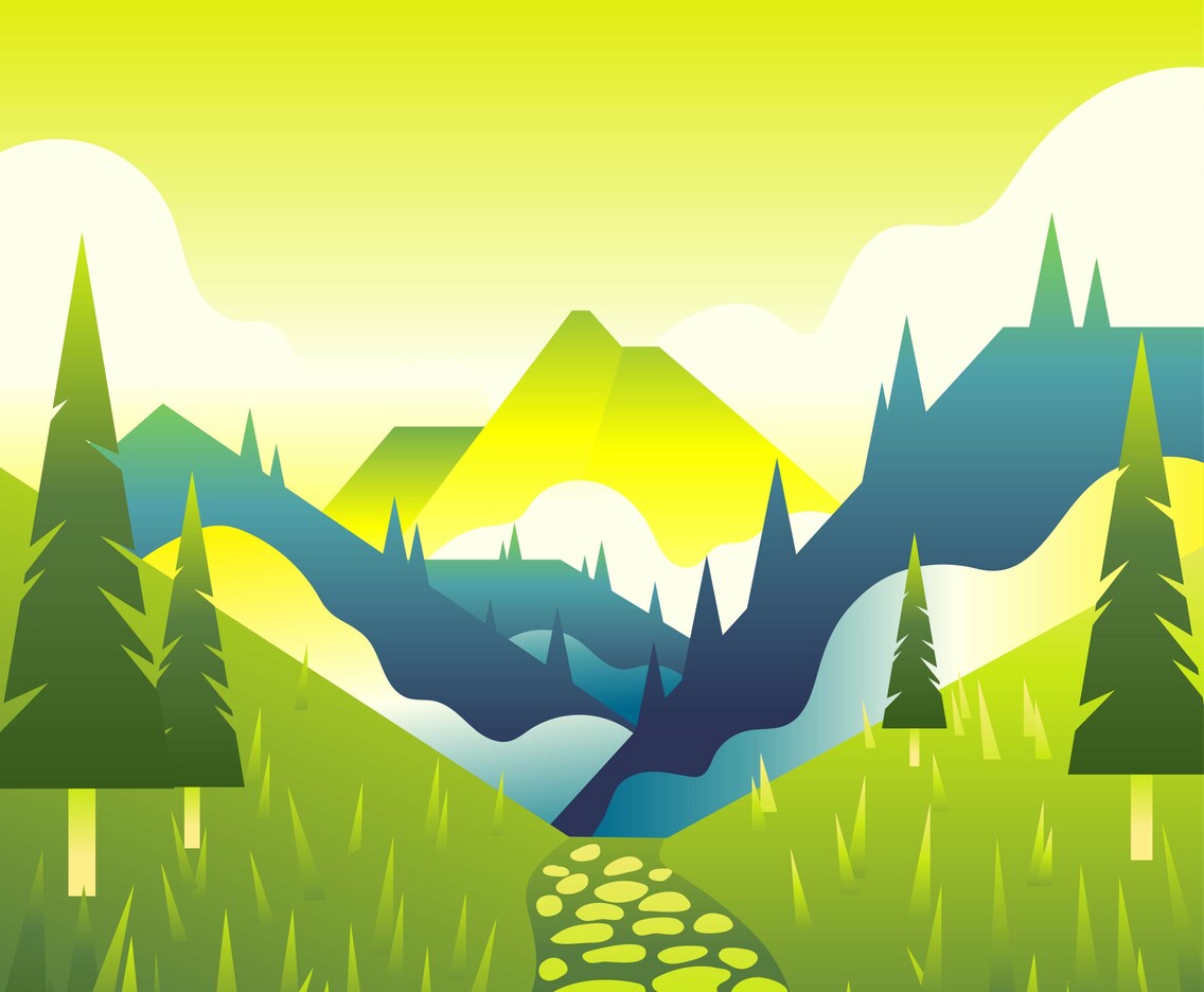 Mountain Path Landscape First Person View Vecto Vector Art & Graphics ...