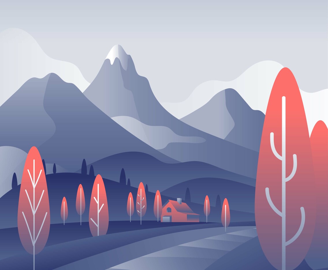 Mountain Landscape First Person Vector Vector Art & Graphics ...