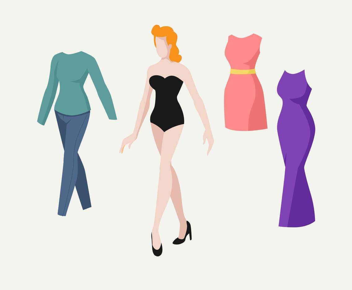 Vintage Paper Dolls Vector Illustration Vector Art & Graphics ...