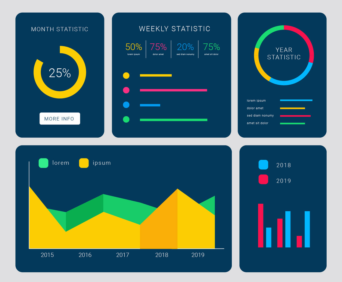 Chart Ui Kit Vector Vector Art & Graphics | freevector.com