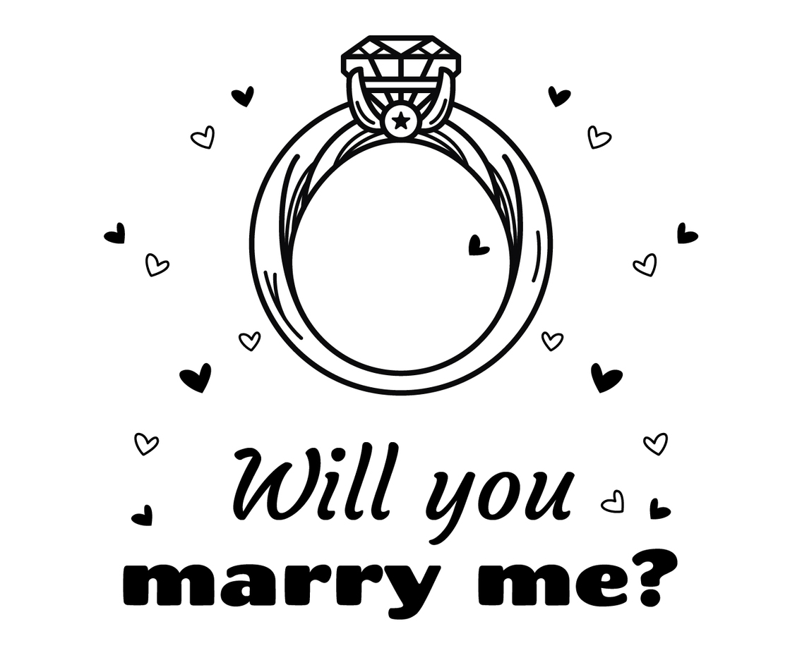 Hand Drawn Engagement Proposal Message Vector Art & Graphics ...
