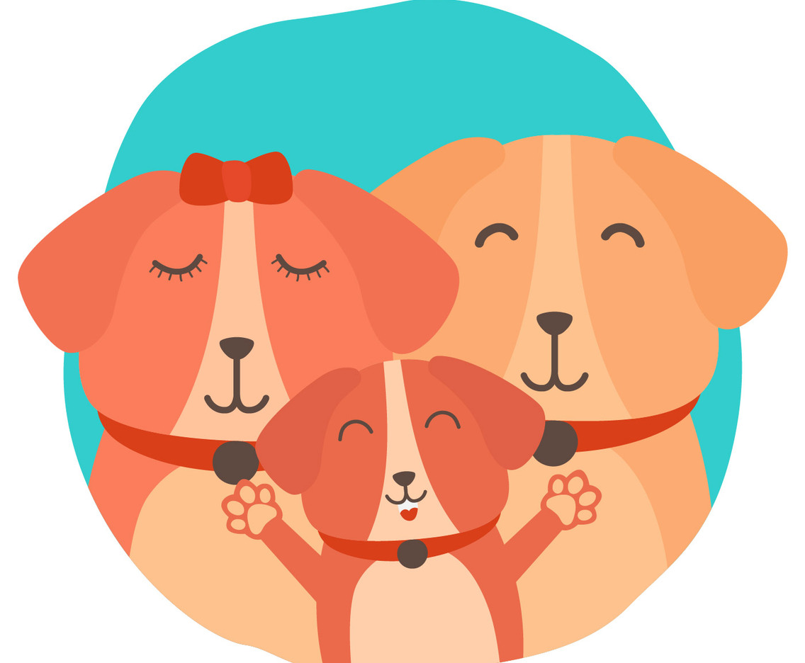 Dog Family Vector Illustration Vector Art & Graphics | freevector.com