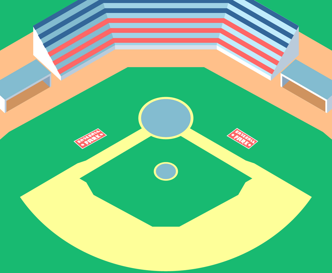 Simple Baseball Park Vector Vector Art & Graphics | freevector.com