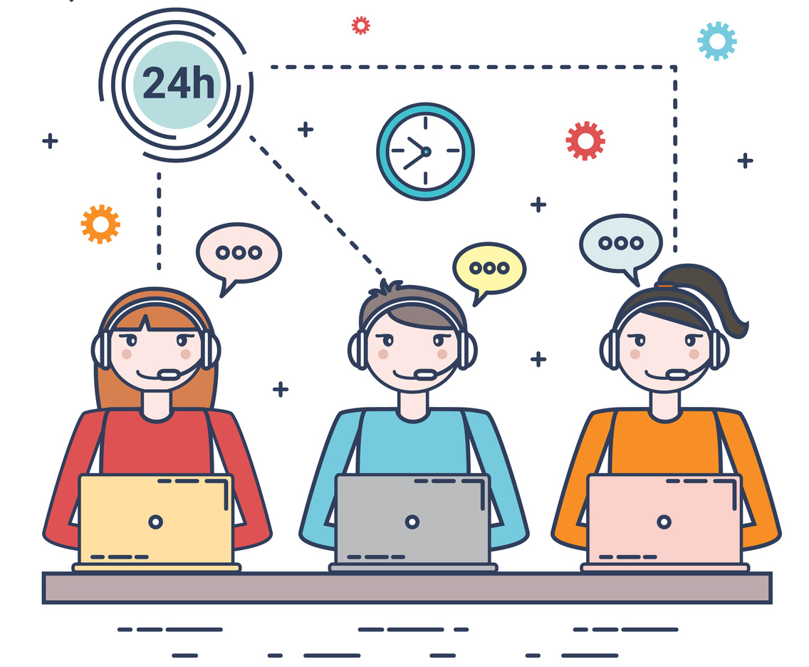 Call Center Vector Vector Art & Graphics | freevector.com