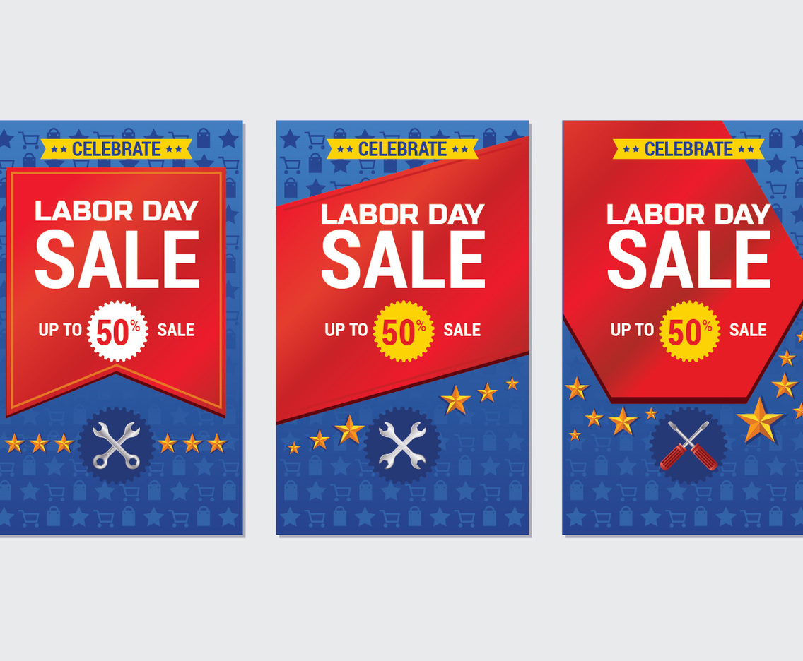 Labor Day Sale Promotion Advertising Banner Template Vector Art ...
