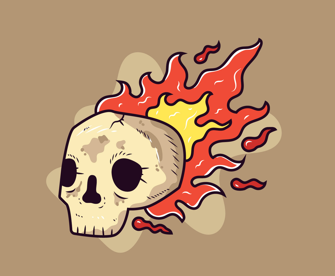 Flaming Skull Vector Art & Graphics | freevector.com