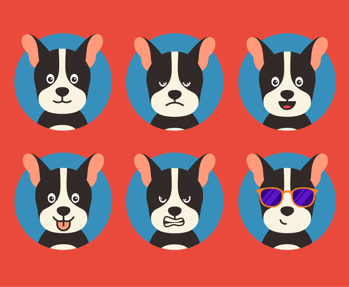 Dog Expressions Vector Art & Graphics | freevector.com