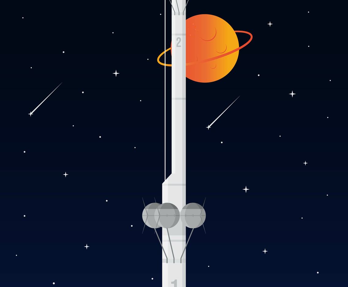 Space Elevator Vector Vector Art & Graphics | freevector.com