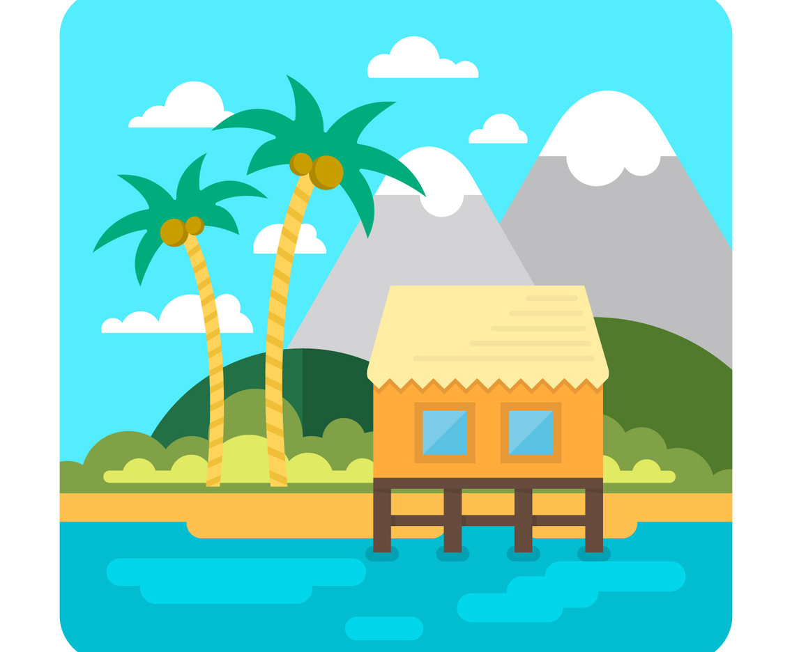 Beach House Vector Art & Graphics | freevector.com