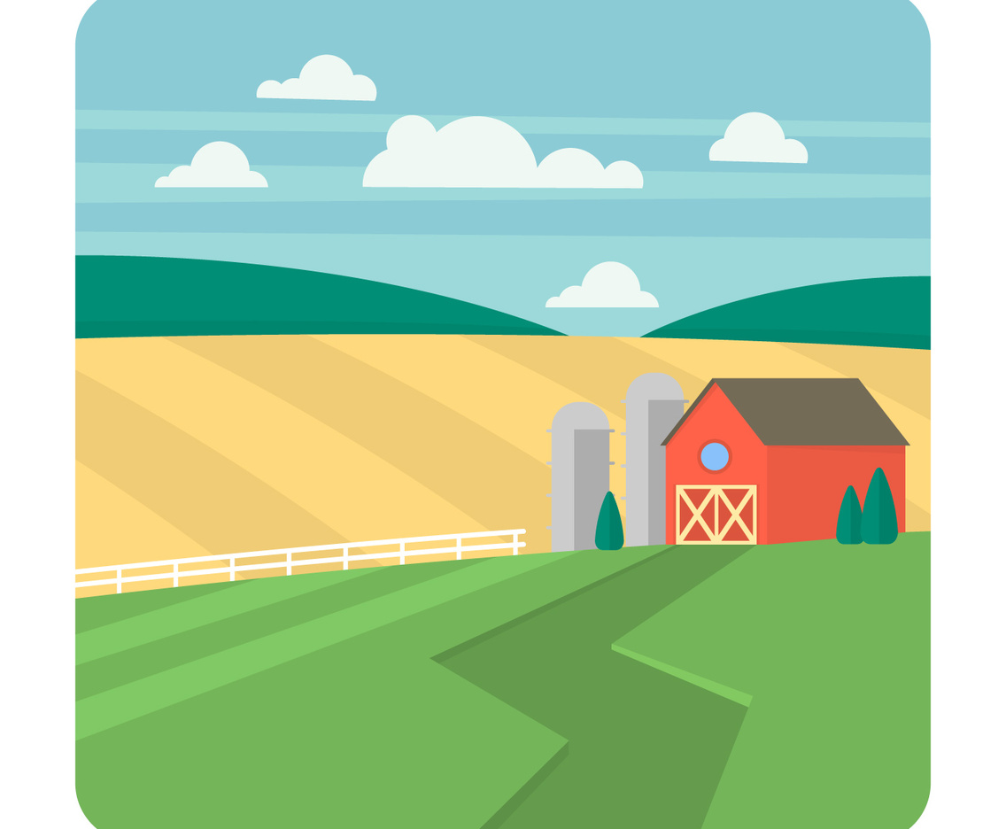 Flat Farm Landscape Vector Art & Graphics | freevector.com