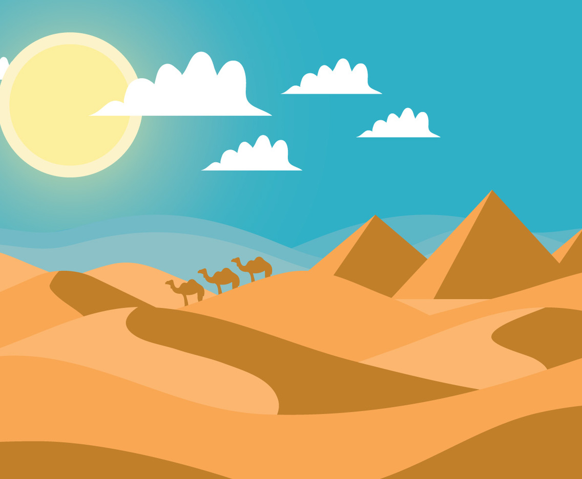 Desert Landscape Vector Vector Art & Graphics | freevector.com