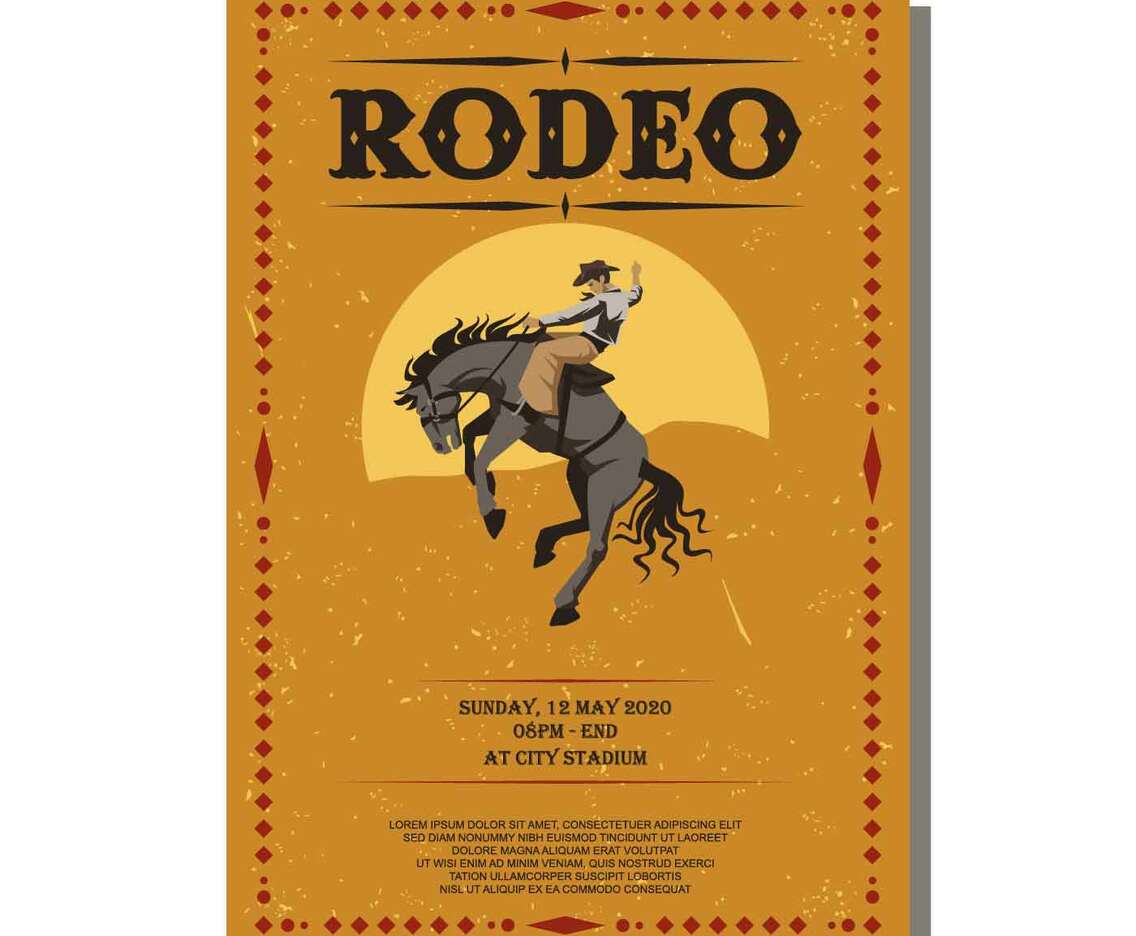 Rodeo Flyer Vector Vector Art & Graphics | freevector.com