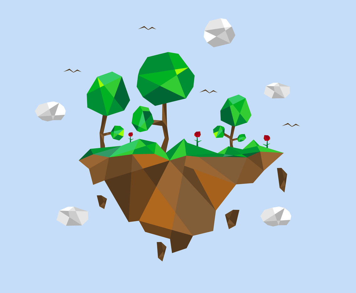 Vector Illustration Low Poly Forest Vector Art & Graphics | freevector.com