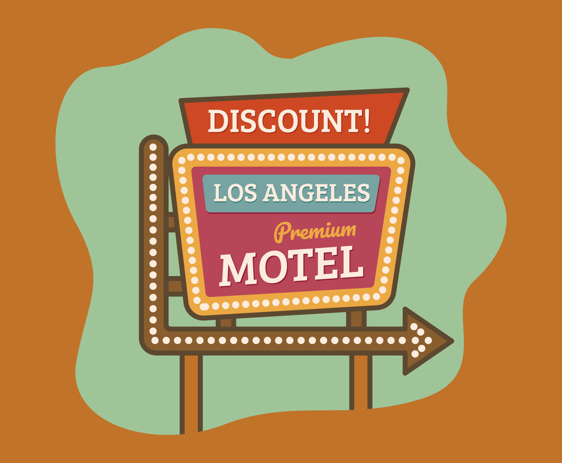 Vintage Los Angeles Motel Banner Vector Art & Graphics | freevector.com