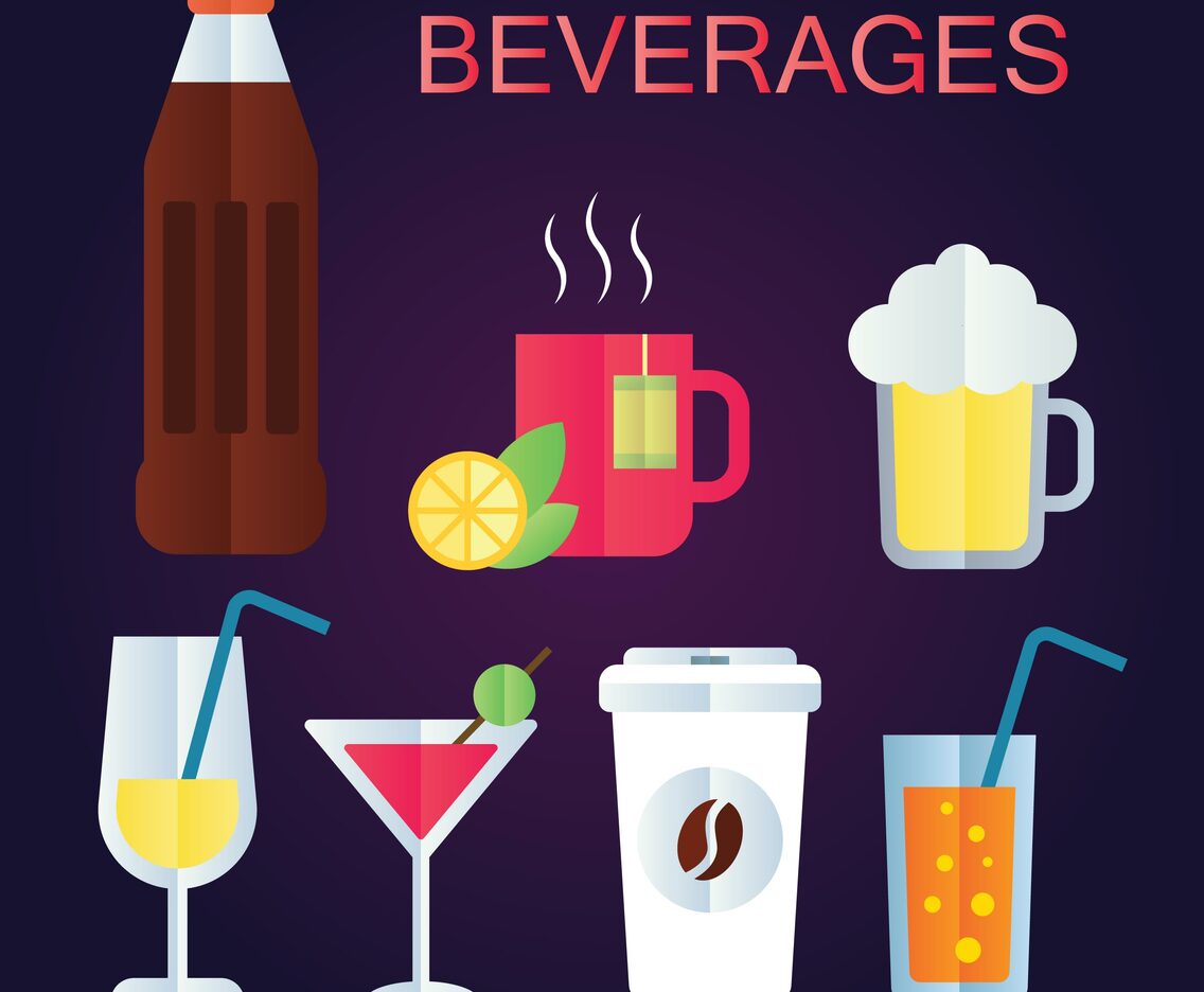 Beverages Flat Vector Vector Art & Graphics | freevector.com