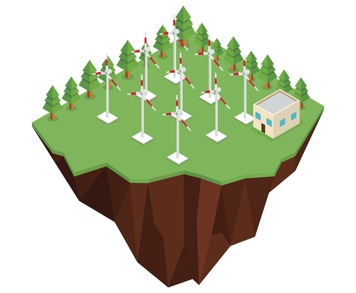 Wind Farm Energy Vector Vector Art & Graphics | freevector.com