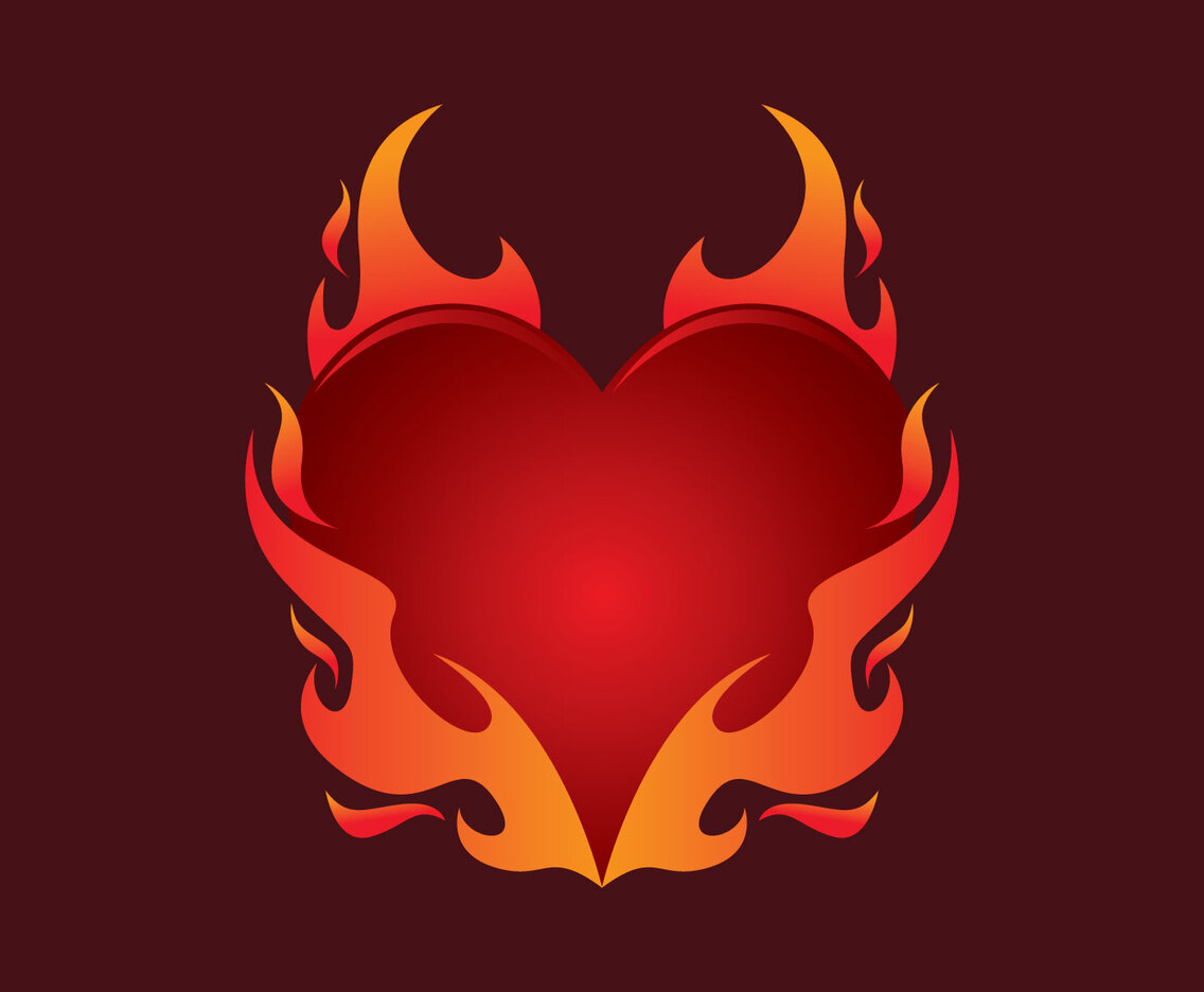 Flaming Heart Vector Vector Art & Graphics | freevector.com