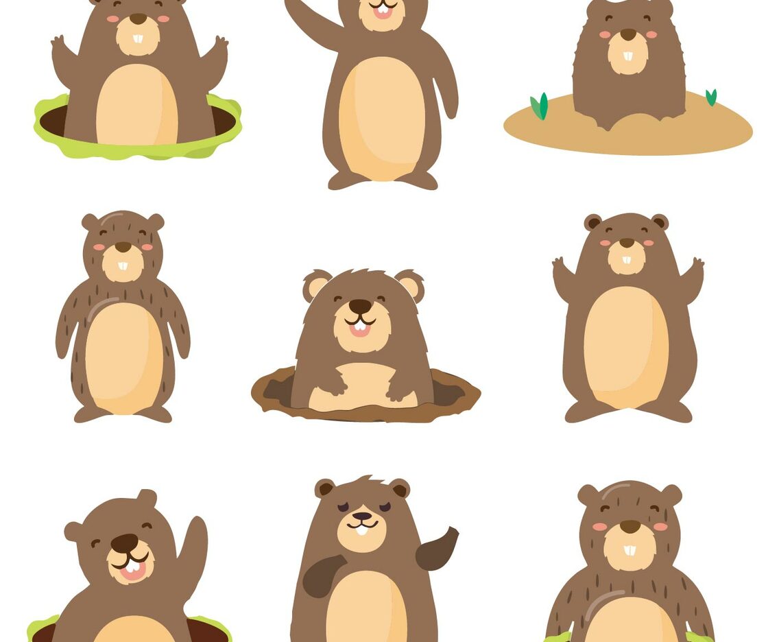 Flat Gopher With Different Pose Vector Vector Art & Graphics ...