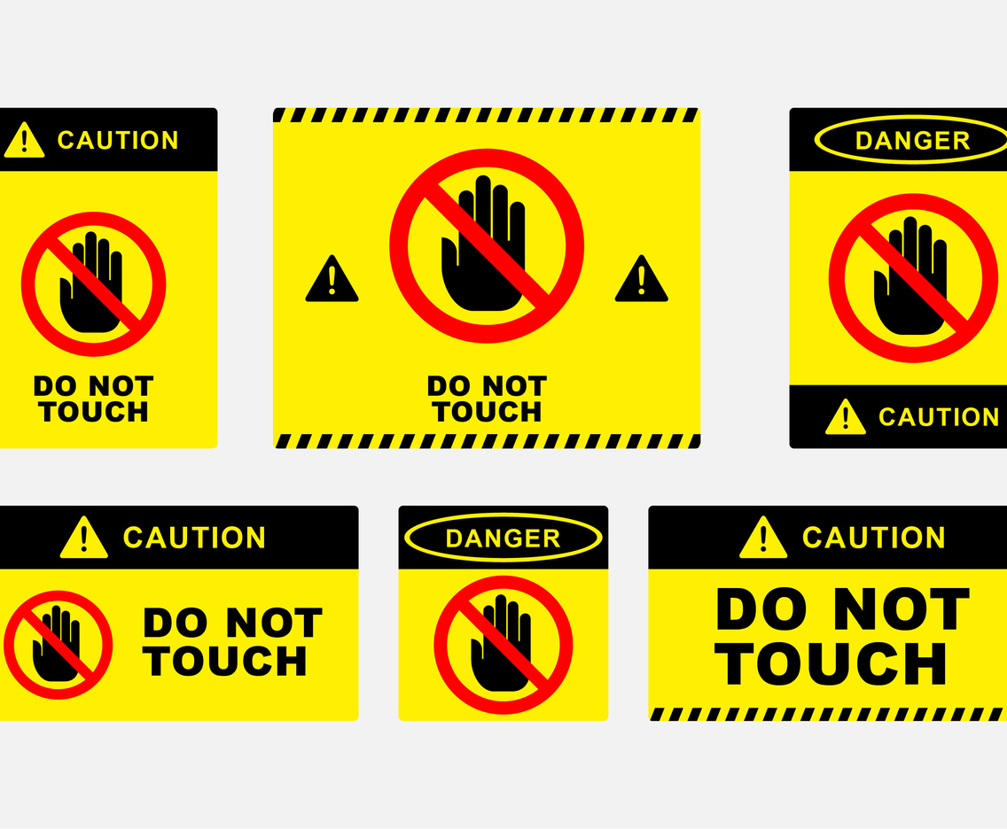 Do Not Touch Sign Board Vector Art & Graphics | freevector.com