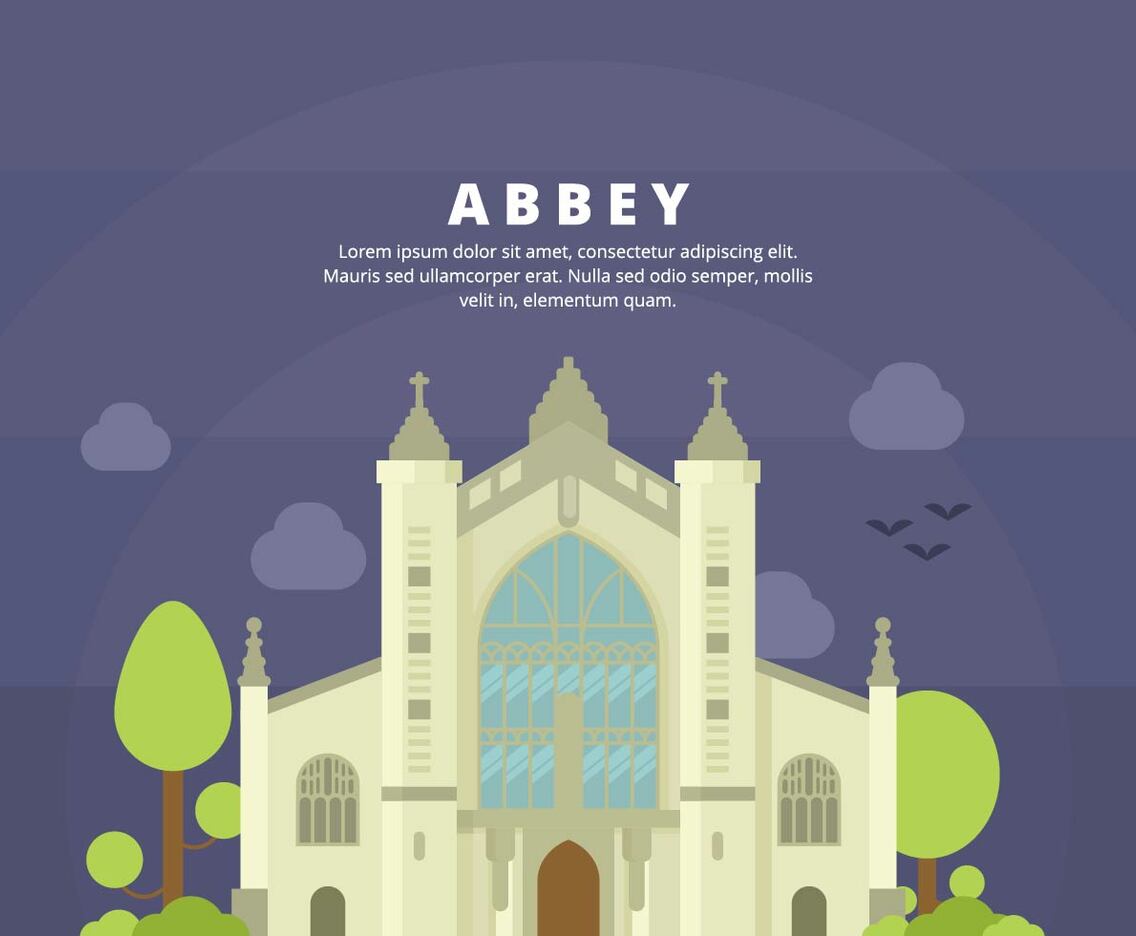 Abbey Illustration Vector Art & Graphics | freevector.com