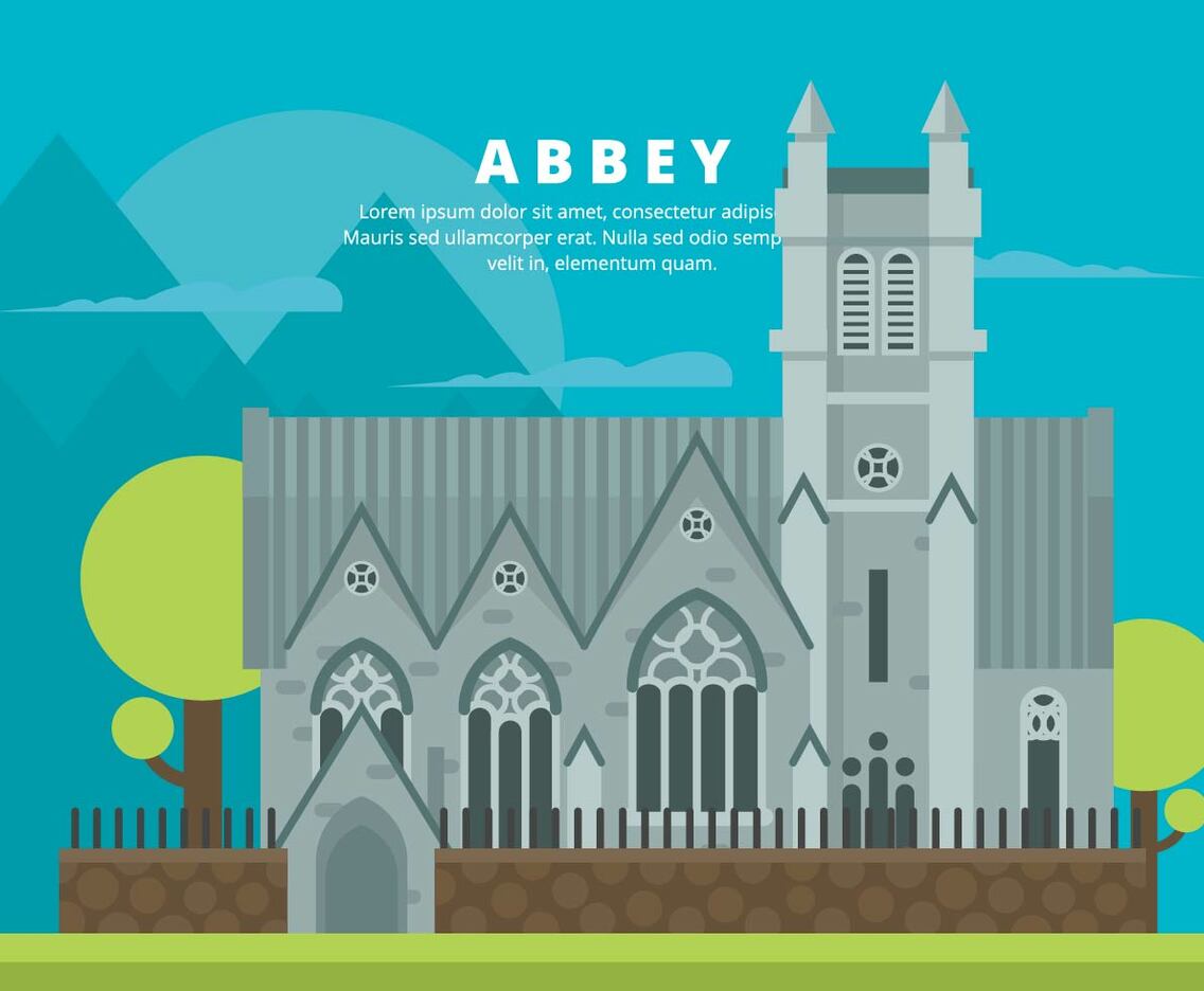 Abbey Illustration Vector Art & Graphics | freevector.com