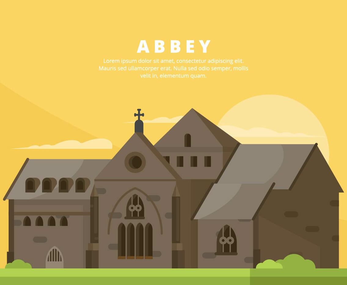 Abbey Illustration Vector Art & Graphics | freevector.com