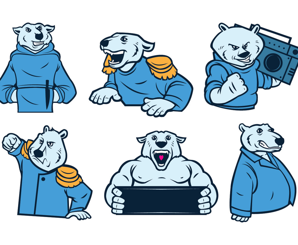 Free Polar Bears Mascot Vector Vector Art & Graphics | freevector.com