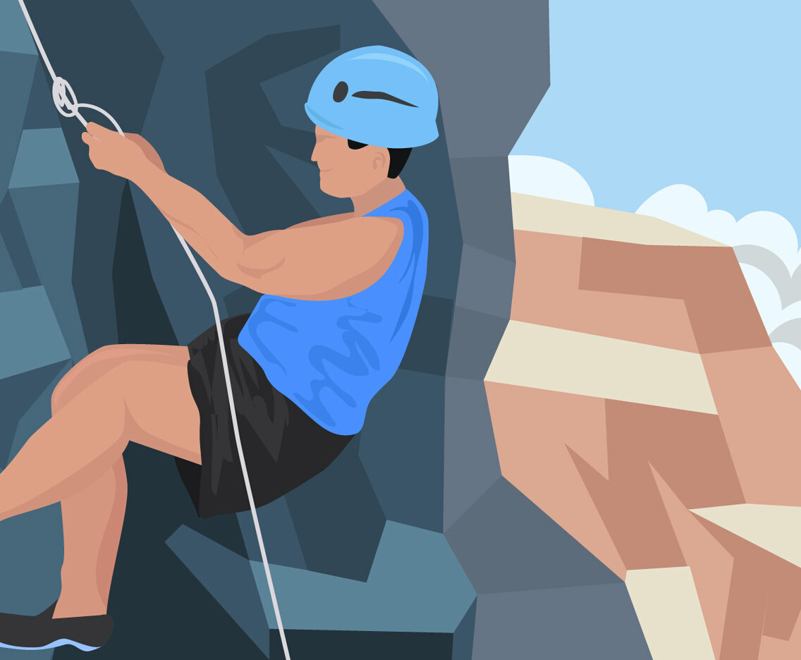A Climber Man Doing Rappel Vector Art & Graphics | freevector.com