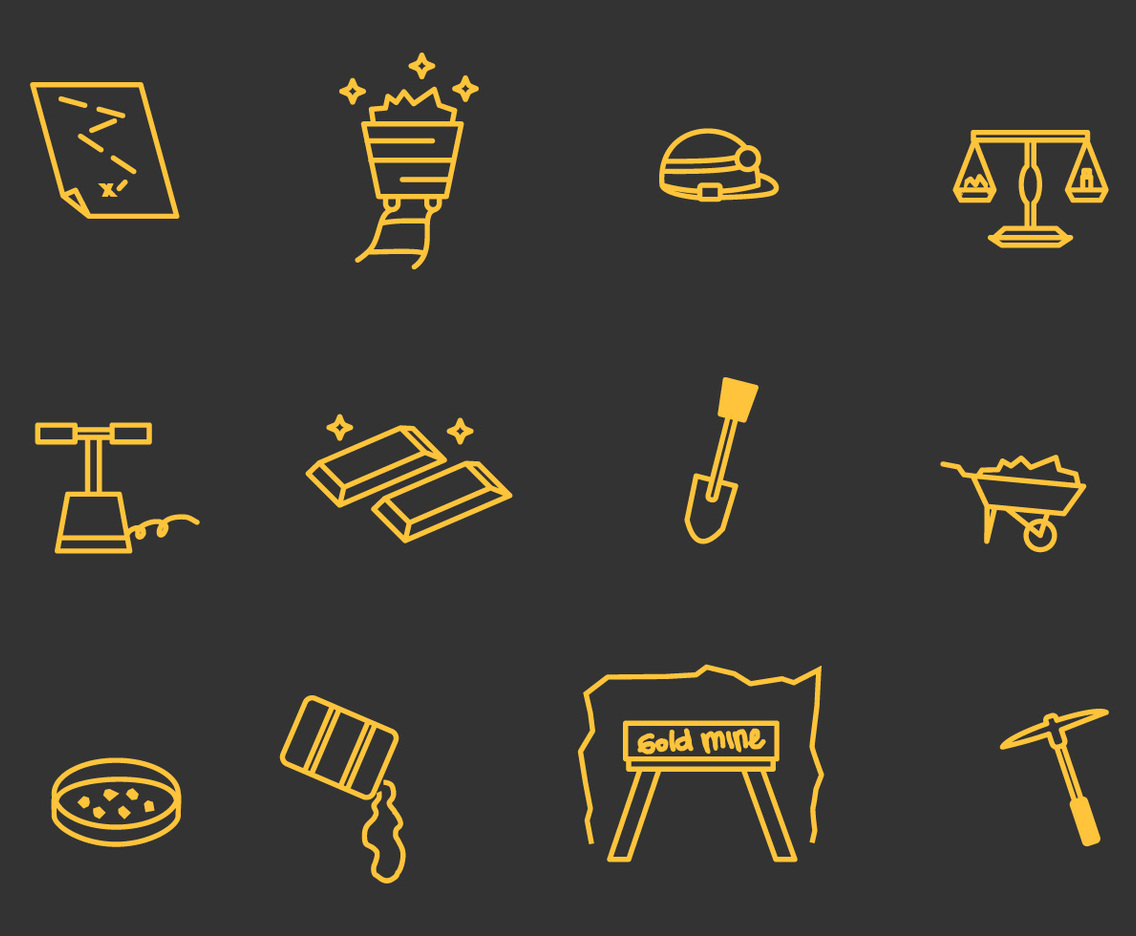 Gold Mine Vector Icons Vector Art & Graphics | freevector.com