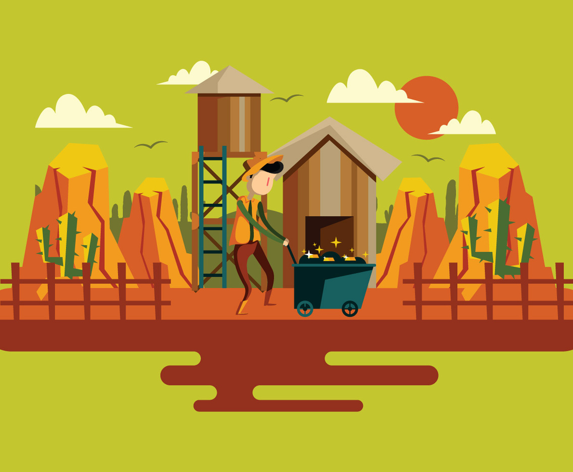 Gold Miner Illustration Vector Art & Graphics | freevector.com