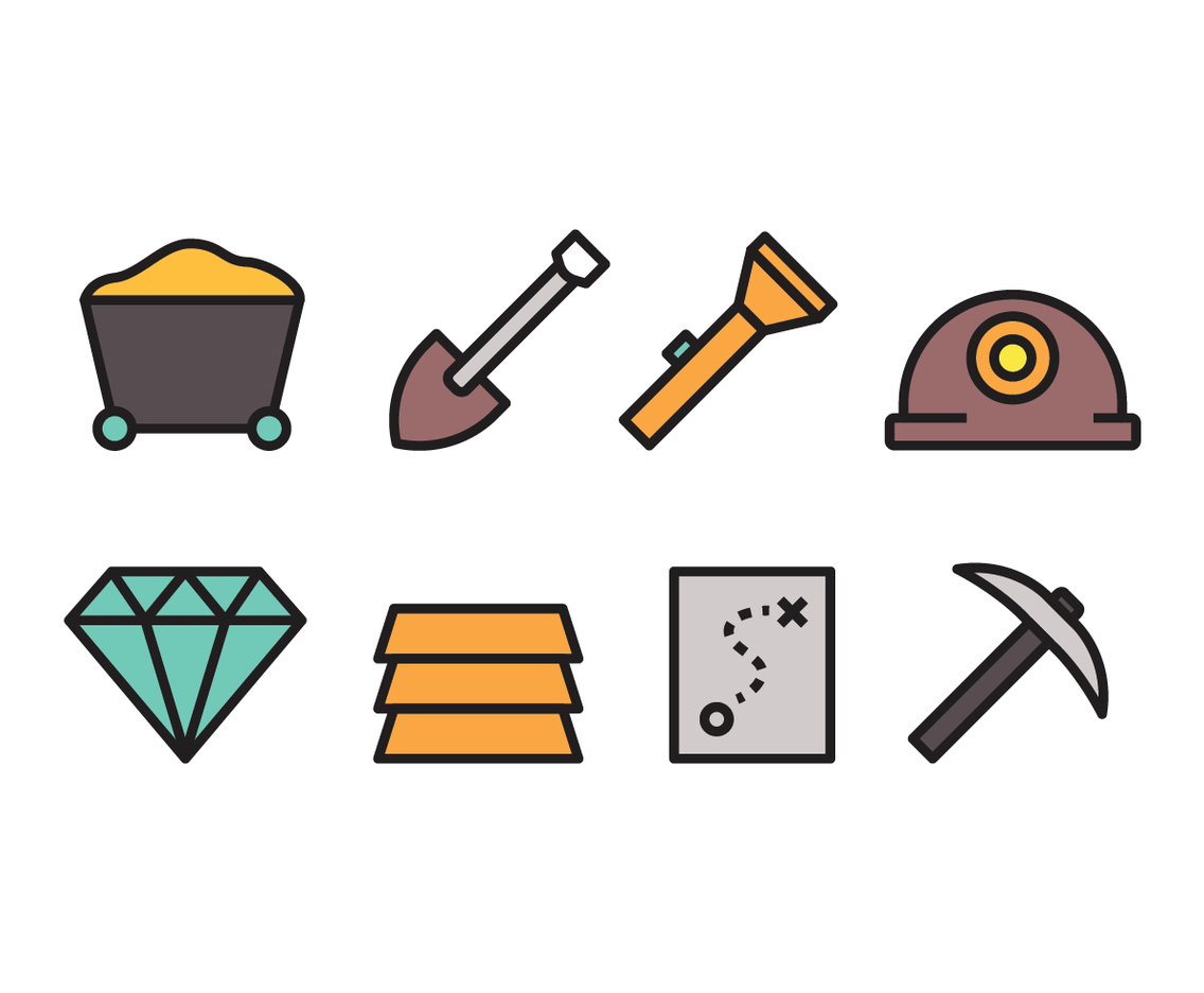 Mining Icons Vector Art & Graphics | freevector.com