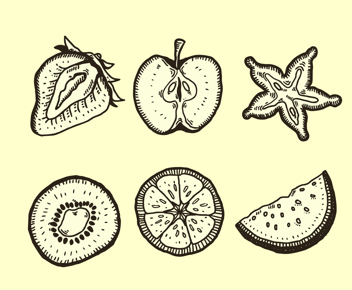 Fruit Gravure Pack Vector Art & Graphics | freevector.com