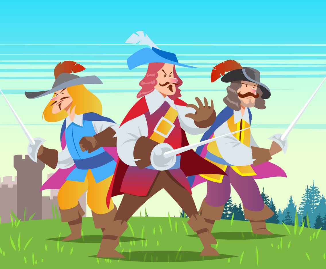 Three Musketeer Vector Art & Graphics | freevector.com