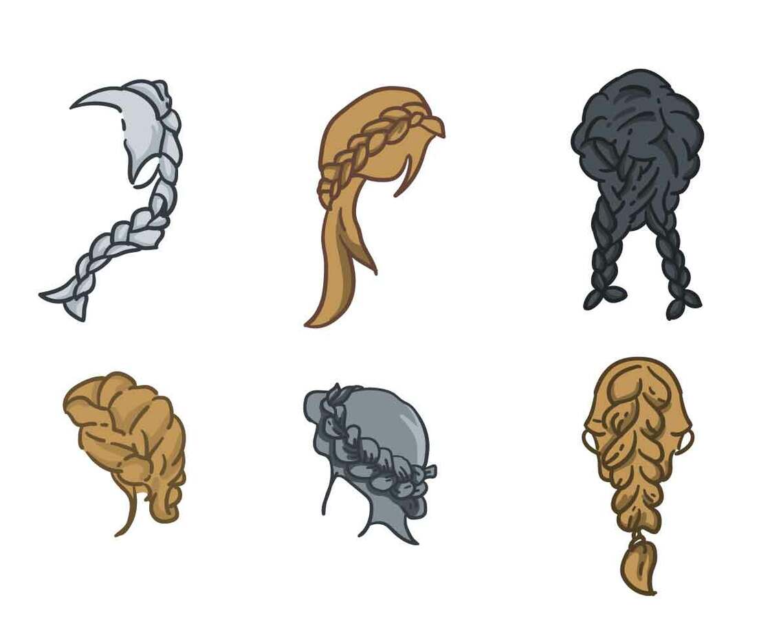 Free Girl Hair Style Collection Vectors Vector Art & Graphics ...