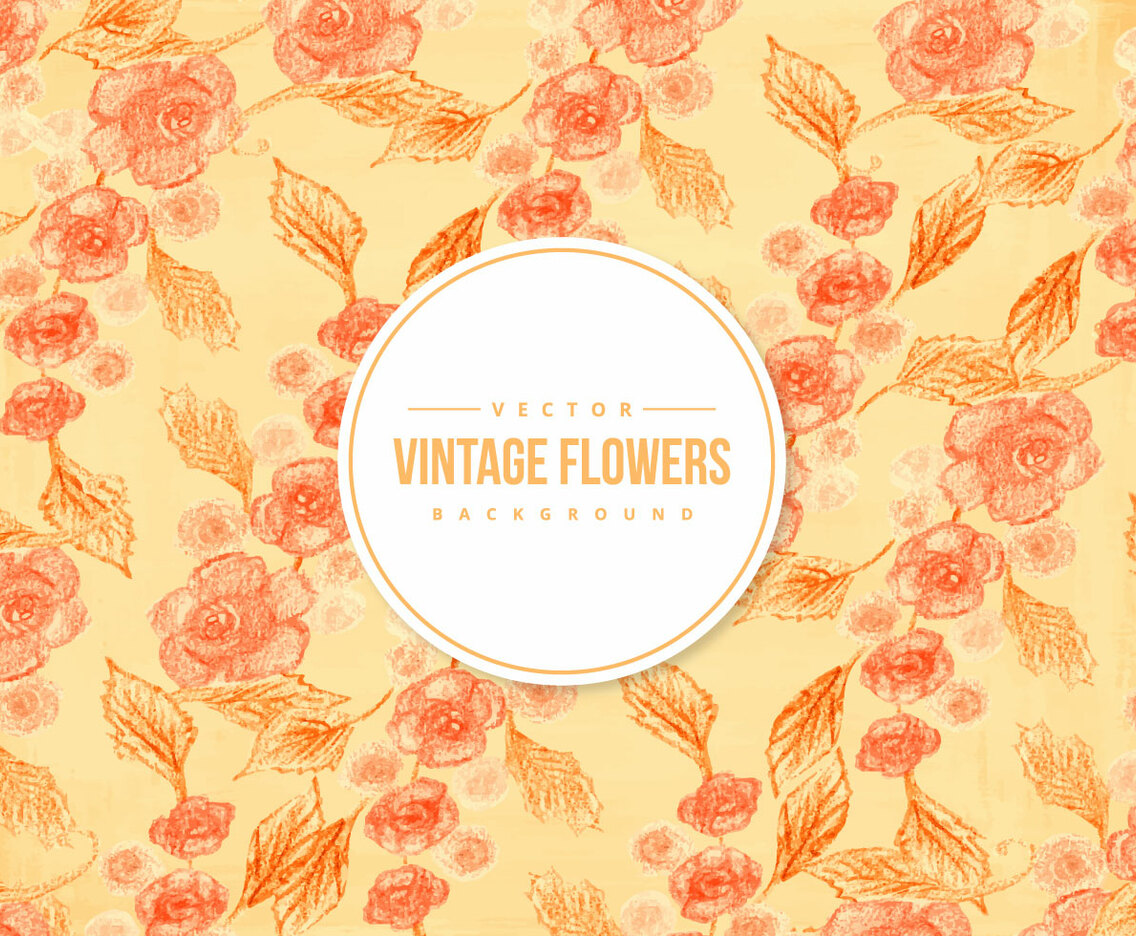 Vintage Orange Flower Background Vector Art & Graphics | freevector.com