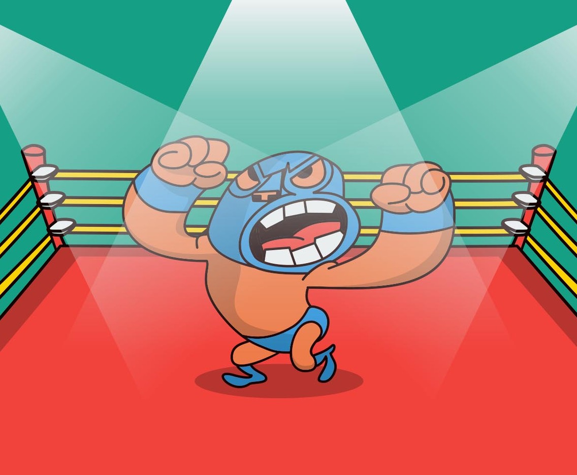 Wrestling Champion Illustration Vector Art & Graphics | freevector.com