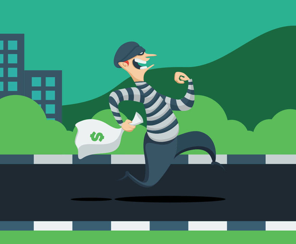 Thief With Bag Of Money Vector Art & Graphics | freevector.com